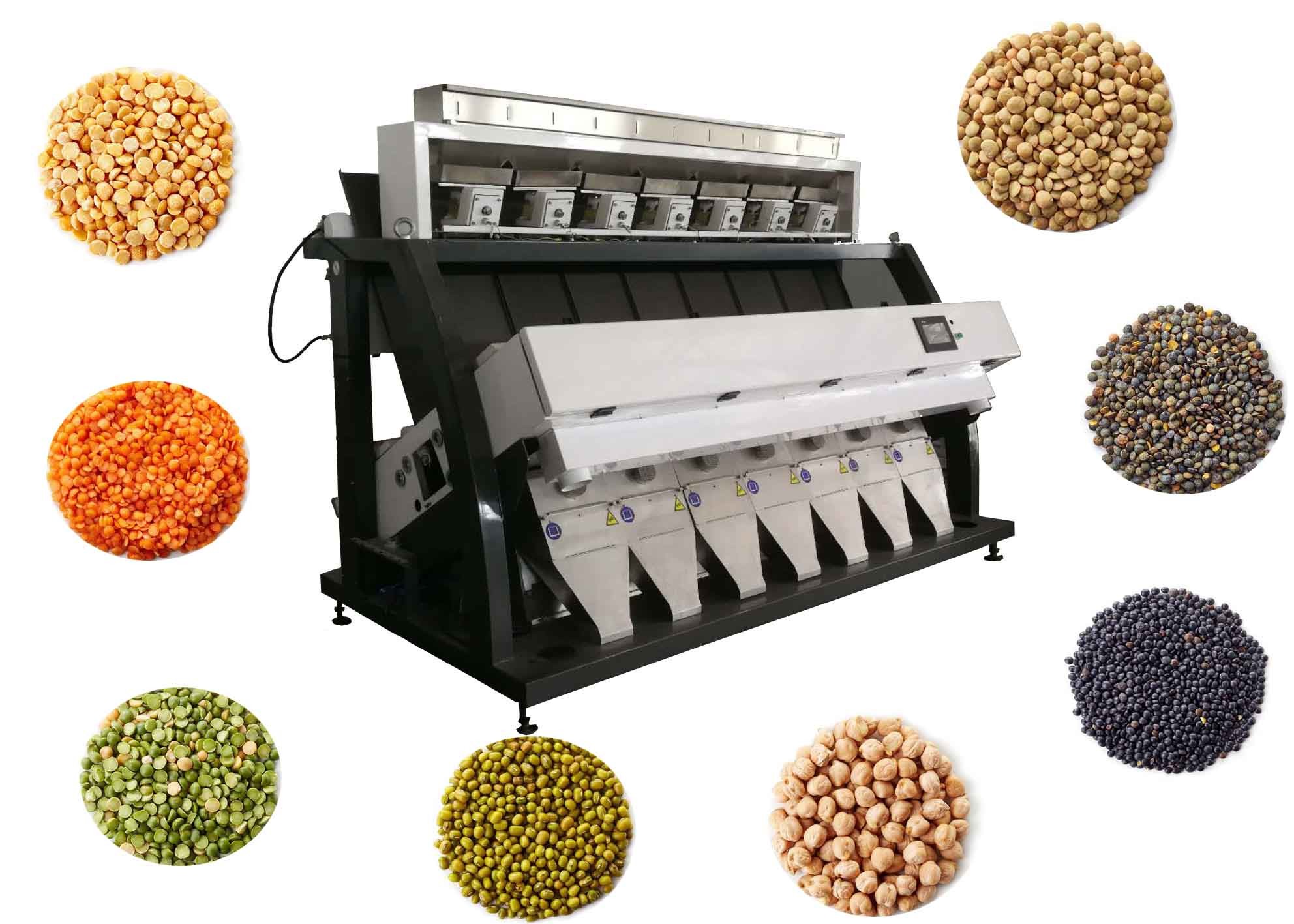 7 Chutes Optical Sorting Machine Full Color RGB Intelligent CCD Cereal ...